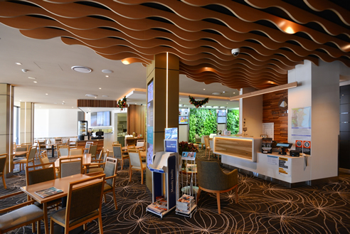 Contoured Ceiling Feature with WAVE BLADES | Supawood