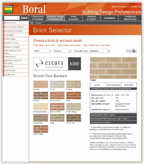 Boral Brick Color Chart