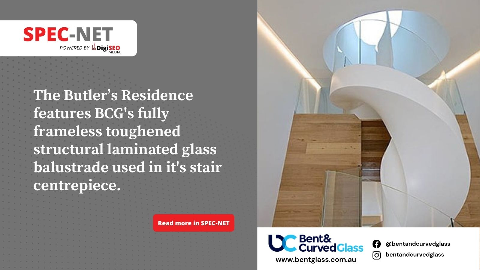 Frameless Laminated Glass Balustrade by Bent & Curved Glass