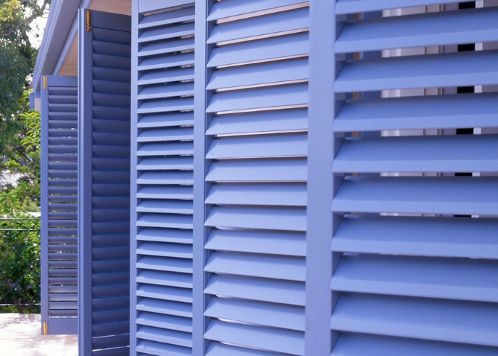 Heritage Exterior Louvre Design for French Doors from Open Shutters