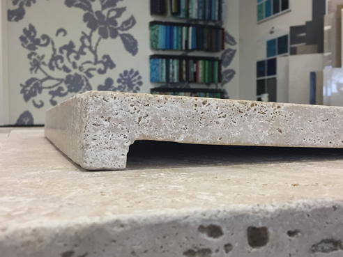 Travertine Drop Down Edge Pool Coping | Sareen Stone