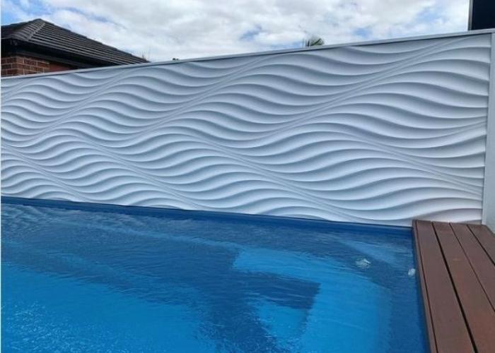 DIY Colour Swimming Pool Feature Wall from 3D Wall Panels