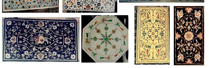 Marble Inlay Tabletops by Stone Eagle